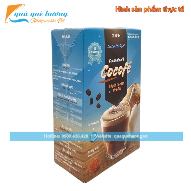 Cà phê hòa tan sữa dừa CocoFé đường phèn160g - Coconut Café - Quà Quê Hương