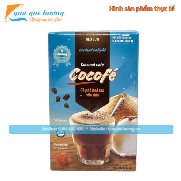Cà phê hòa tan sữa dừa CocoFé đường phèn160g - Coconut Café - Quà Quê Hương